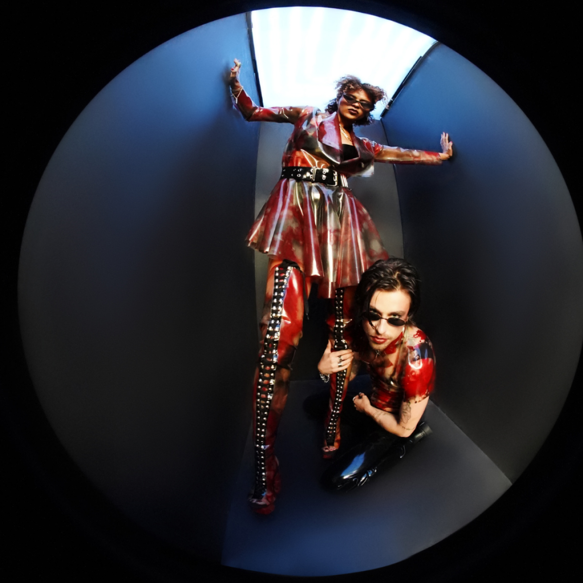 Walk On Me Boots - Transparent Red Water Marble - Vex Rentals