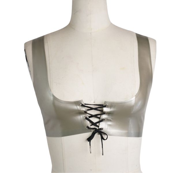 Laced Up Kitty Bra - Small/Medium - Silver - Vex Rentals
